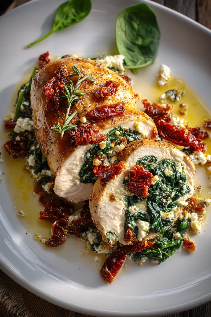 Rolled Up Chicken With Feta Spinach And Sun Dried Tomatoes – FadedMix