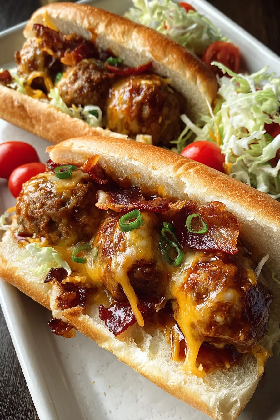 Bourbon BBQ Bacon Cheeseburger Meatball Subs – FadedMix